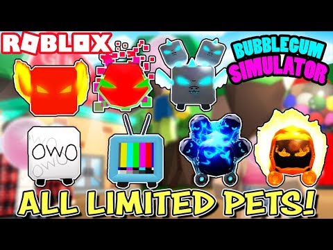ALL LIMITED *RARE* PETS SHOWCASE IN BUBBLGUM SIMULATOR (Roblox) | BETA TV, DOWODLE, INFERNUS & MORE