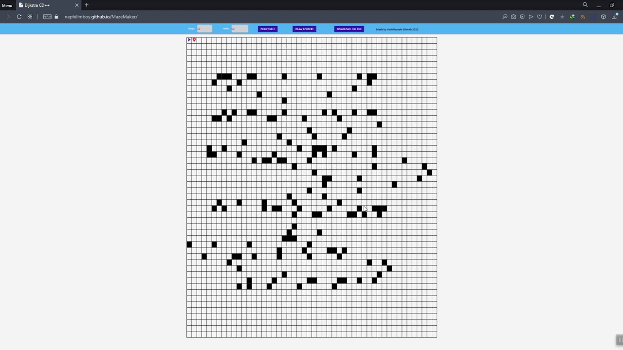 Dijkstra CD++ with MazeMaker