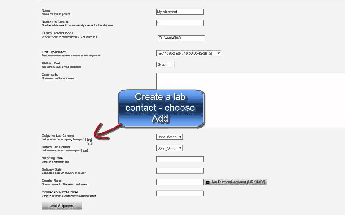 ispyb shipment ccp4 dls workshop
