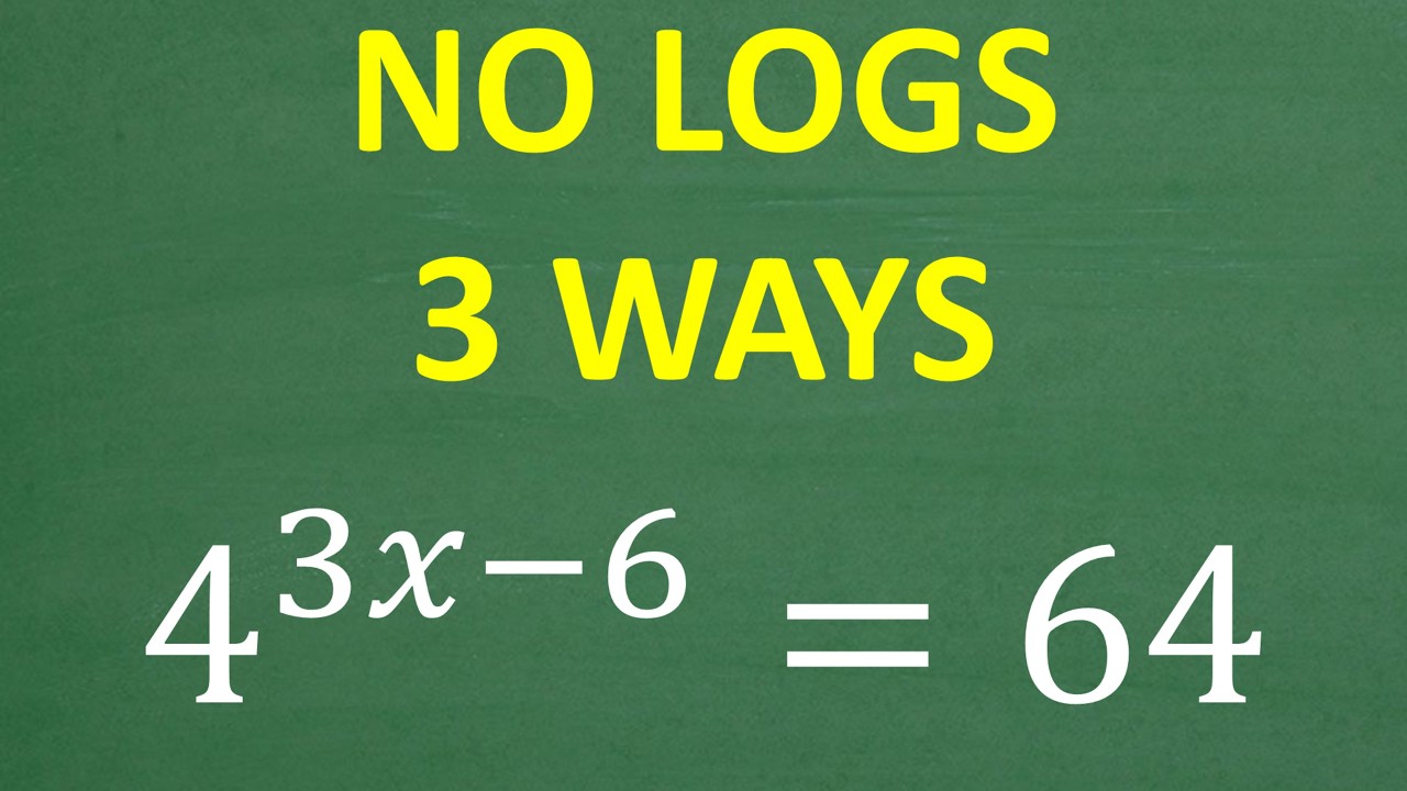 Solve This Exponential Equation (Without Logarithms!)