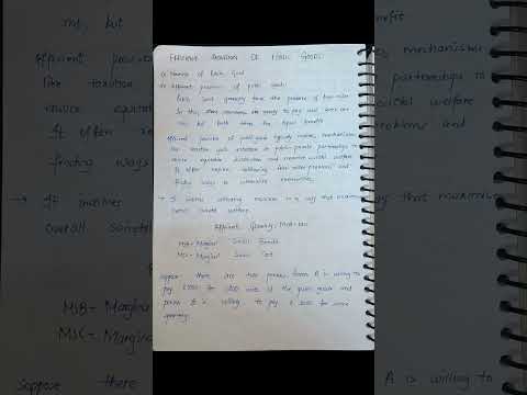 TOPIC-EFFICIENT PROVISION OF PUBLIC GOODS | PUBLIC FINANCE|HANDWRITTEN