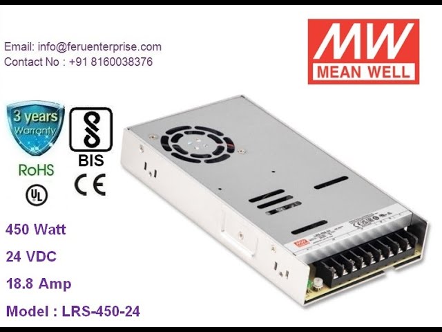 LRS-450 Mean Well SMPS Power Supply - LRS-450-24 Mean Well SMPS Power Supply Wholesale Trader ...