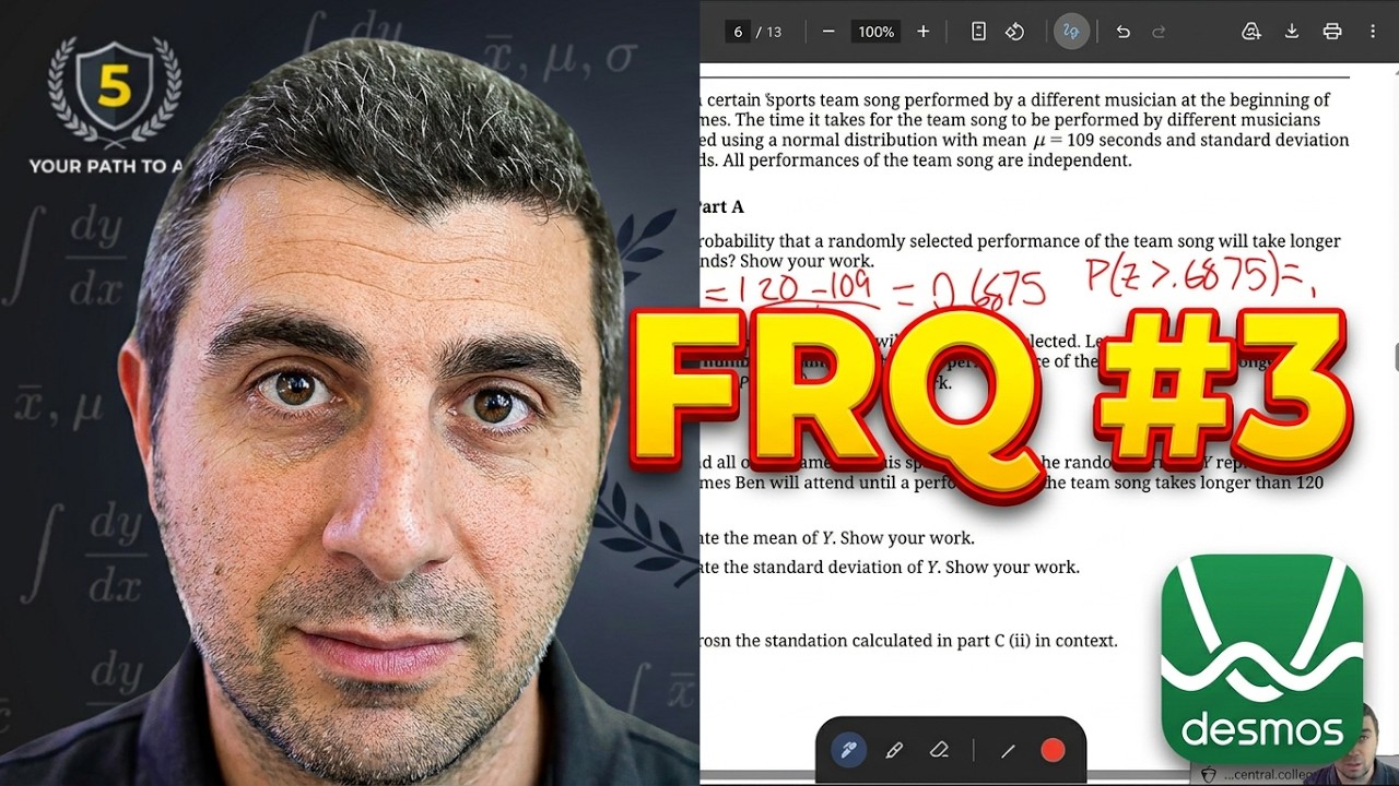 2026 AP Statistics FRQ #3 Walkthrough | Step-by-Step Solution (Probability Distributions)