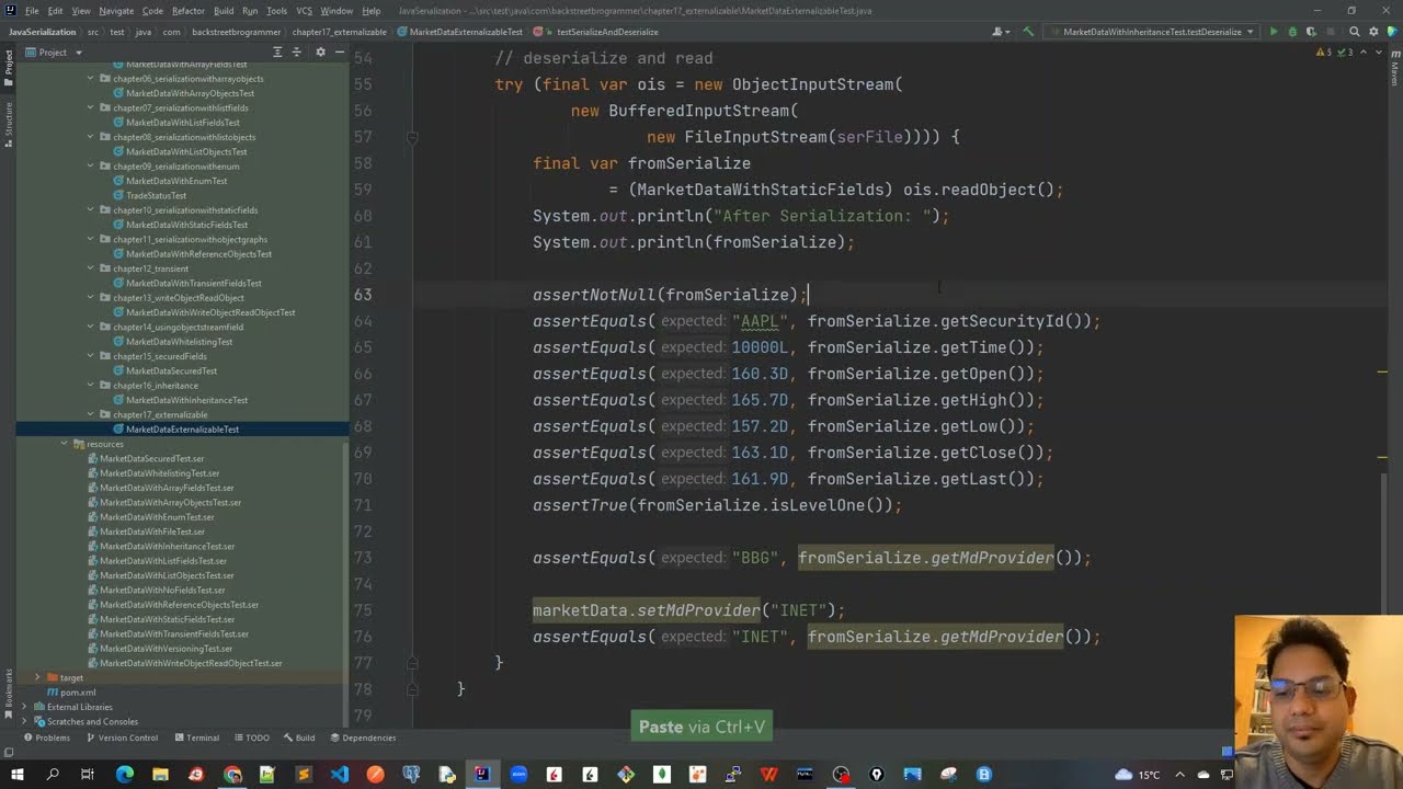 43 - Java Serialization using Externalizable - Unit Test Code Demo