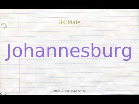 How to pronounce johannesburg