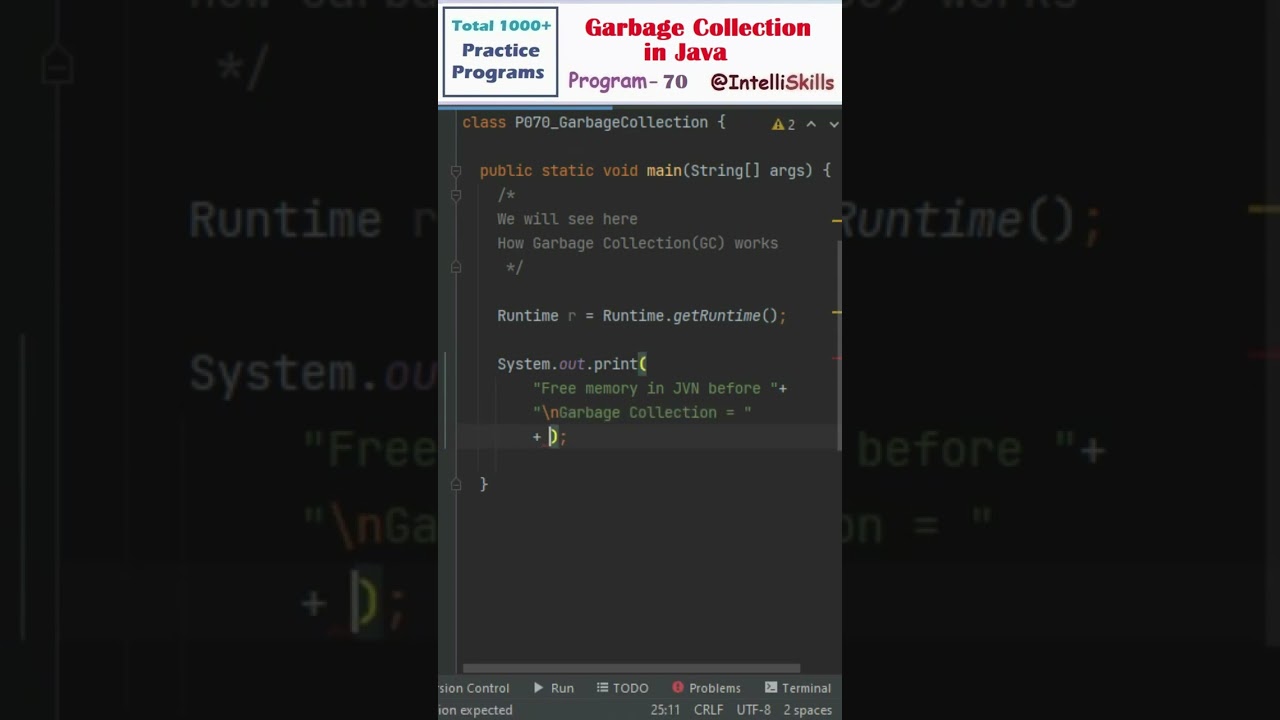 Java Program 70 | Garbage Collection in Java #Shorts #java #coding #programming