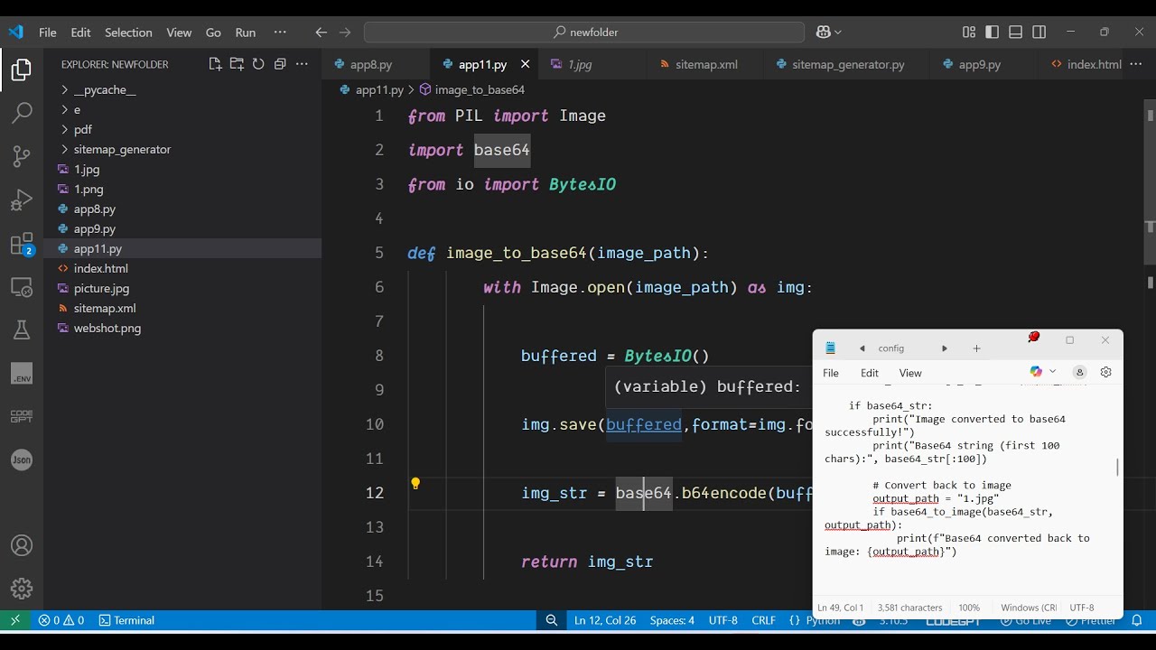 Python 3 Pillow Script to Encode Image to Base64 & Decode Base64 Data to Image in Terminal