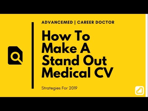 Medical CV 2019. The First Page Is Critical.