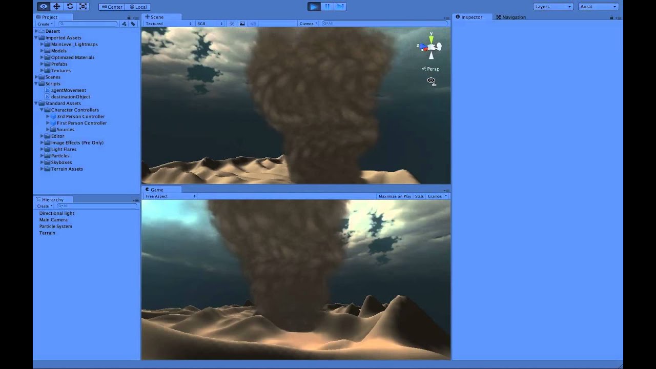 Sample Dust Storm Animation in Unity