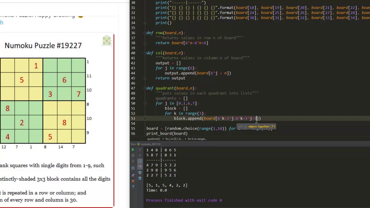 Solving Numoku Puzzles with Python