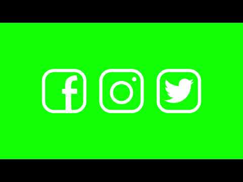Facebook, Instagram, Twitter Logo Animations - Green Screen Social Media Icons - 4K