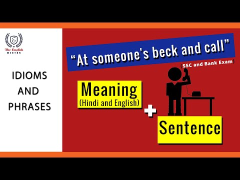 At someone’s beck and call | Idioms and Phrases | Meaning and Sentence | SSC and Bank Exam