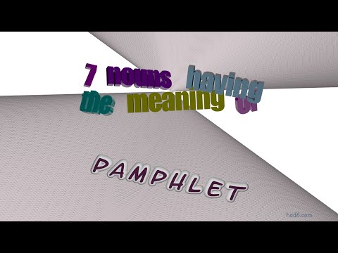pamphlet - 8 nouns synonym to pamphlet (sentence examples)