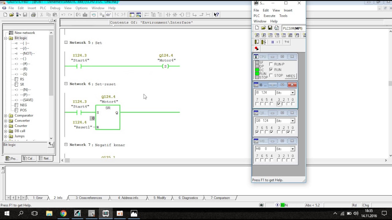 Simatic Manager bit logic tanıtımı.