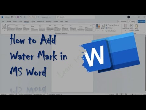 How to add text watermark in document in MSWord