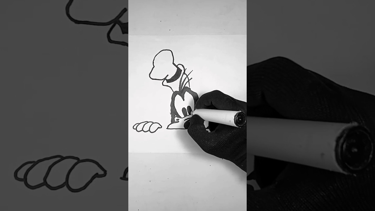 Goofy cartoon drawing 😍❤️ #cartoon #drawing #art #music #shorts #goofy
