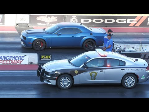 Cops Go Drag Racing, Police Car Takes On Hellcats and the Gap Is Big ...