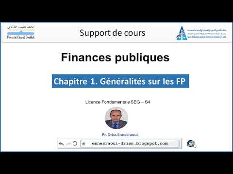 Cours Finances Publiques :  Généralités  [Chapitre 1]