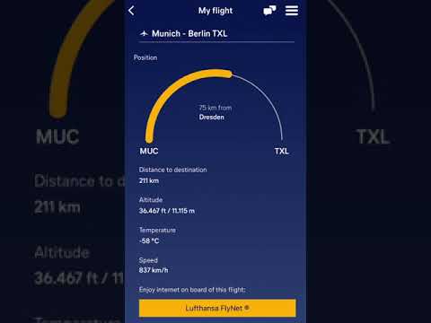 Inflight data aboard Lufthansa's European Routes