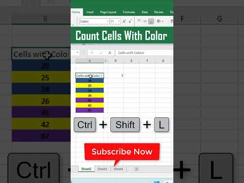 Count Cells With Specific Color In Excel #excel #formula #exceltutorial