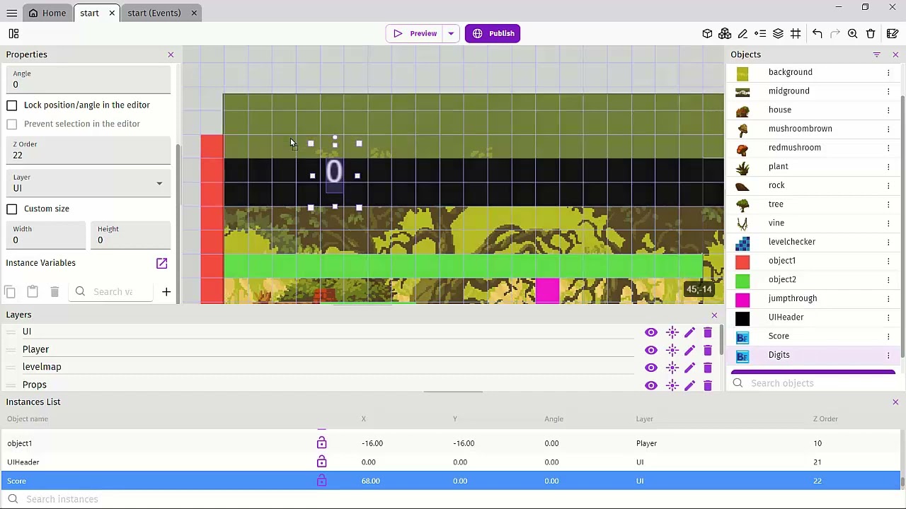 2D Game Development with GDevelop  20 - Setting up the Game UI Elements