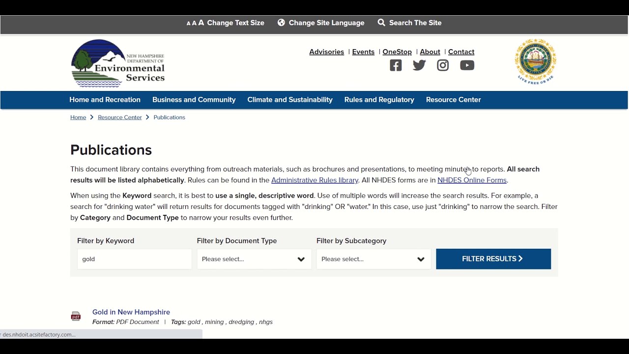 Navigating the New Website: Document Library