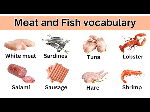 Food vocabulary in English || learn the names of different Meats, Fish and Seafood in English