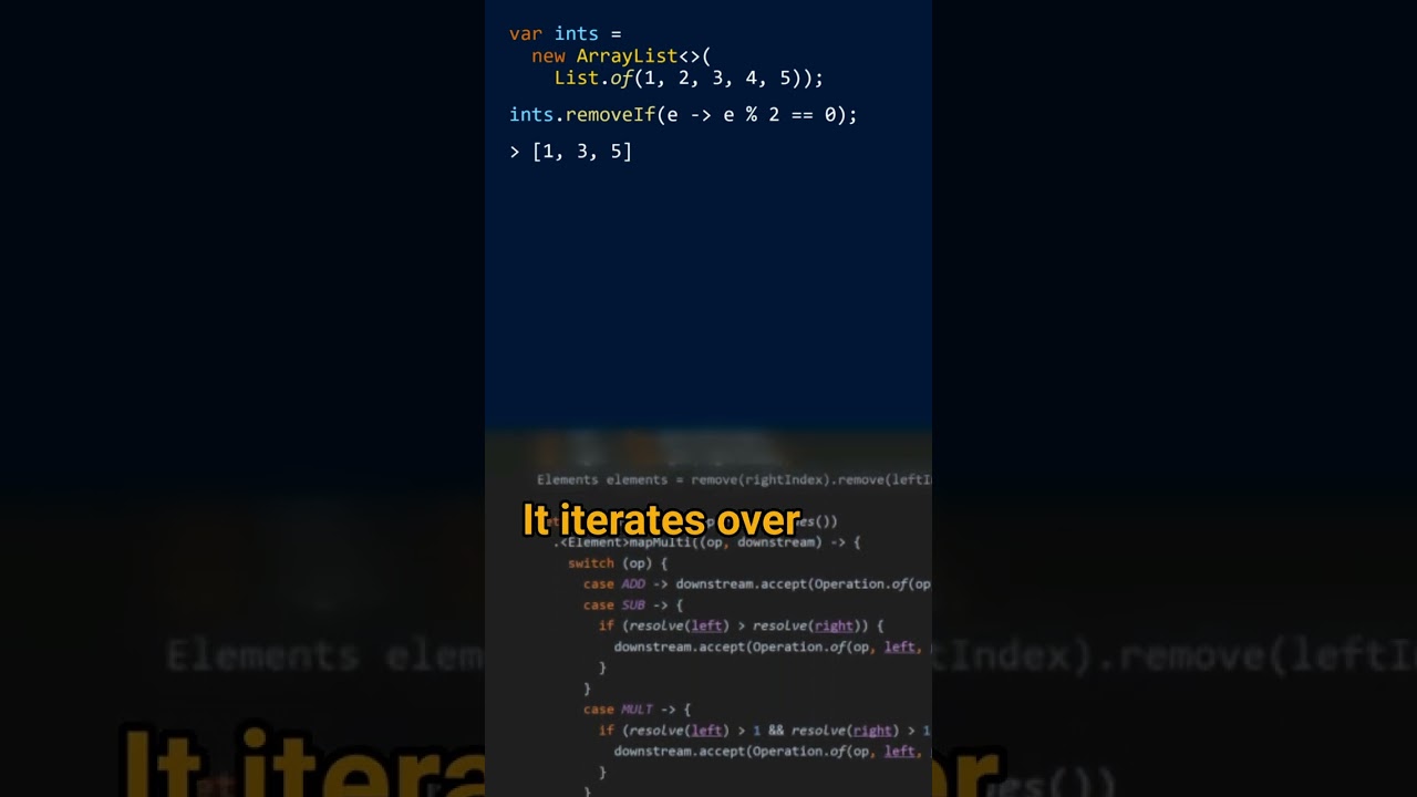 How is Collection.removeIf() working? #javalanguage #javacoding #javatips #javacodinginterview