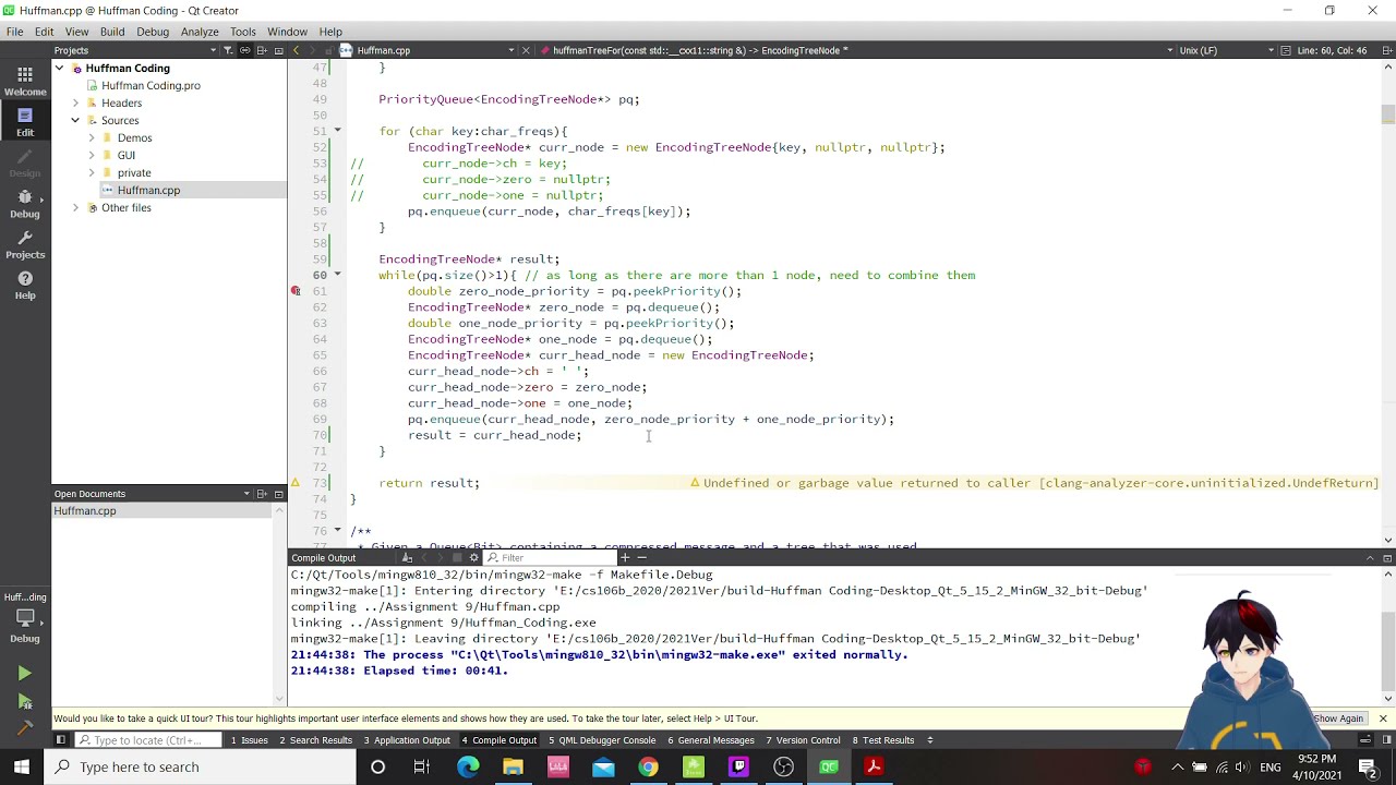 [Study stream live] Huffman coding, Assignment 9 Q2(WIP) Stanford CS106B, Part 49
