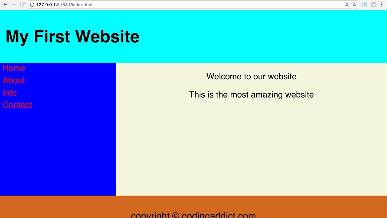 HTML and CSS Tutorial for beginners - First Website Project