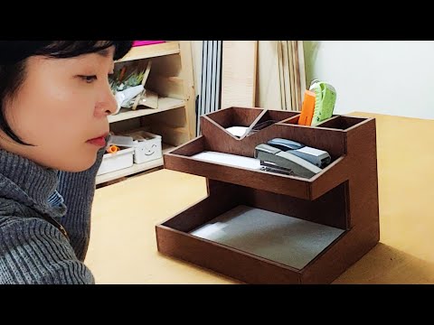 DIY Desk Organizer - paper tray / How to build - CNC woodworking