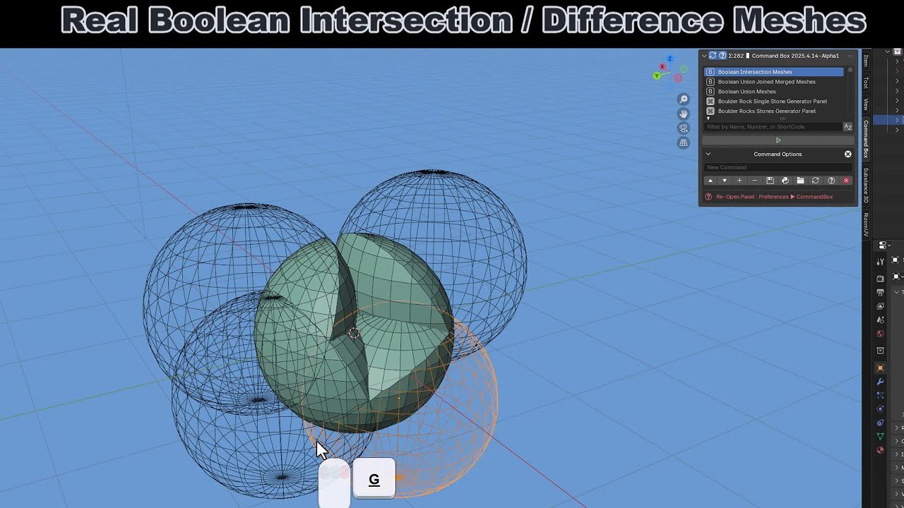 Real Boolean Intersection & Difference Meshes in Blender