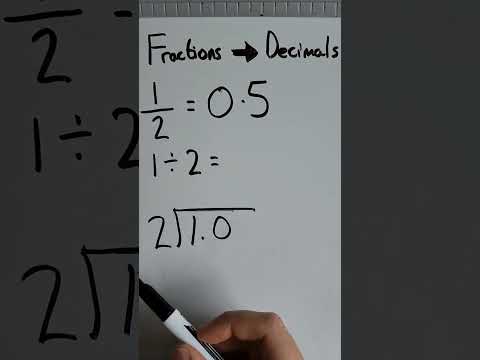 What is a half as a decimal? #fractions #decimals #maths #math #half #conversion #division