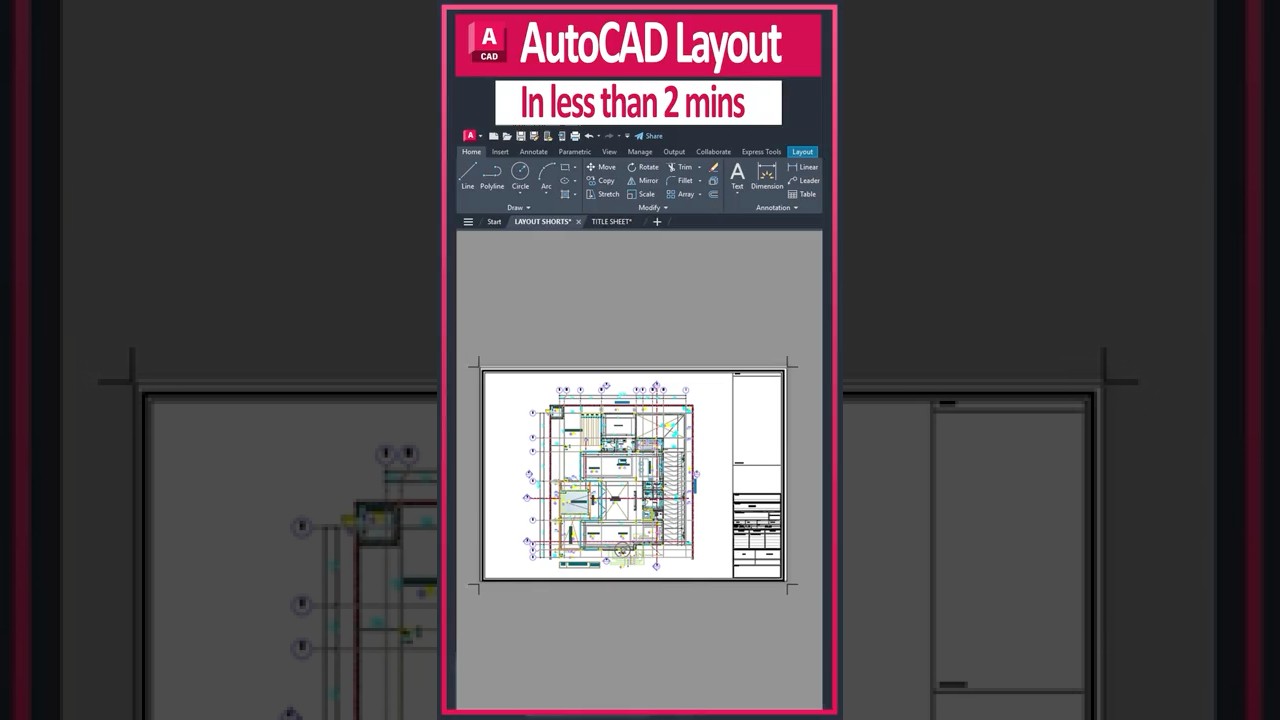 How to Create a Layout in AutoCAD | AutoCAD tutorial For Beginners #autocadpagesetup #autocadlayout