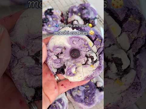 Lemon blueberry mochi cookies recipe (vegan and gluten free and made with water!) by Kat Lieu #mochi