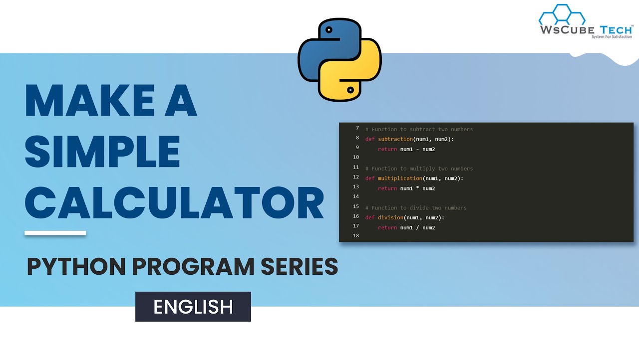 How to Make a Simple Calculator using Python(English) | Python Programming
