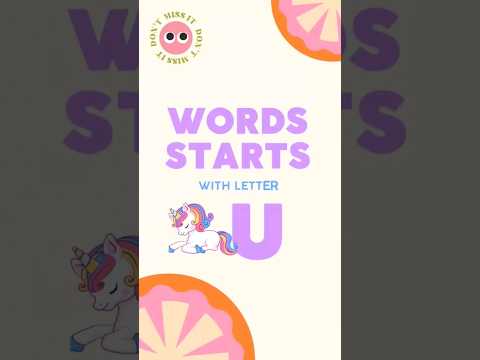 WORDS STARTS WITH LETTER "U" 🦄 #shorts #shortvideo #kindergarten #letslearn #alphabet #teachergale