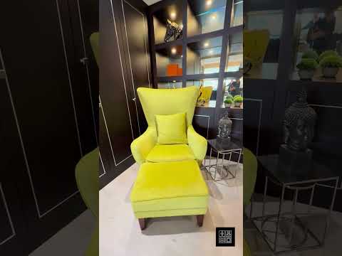 Ex Display The Wood Works Luxury Walnut Home Study inc Velvet Armchair โ SE197