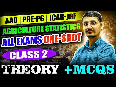 Agriculture Statistics Classes for AAO/PRE-PG/AO/JRF/CUET-PG || Fastrack statistics Revision Part-2