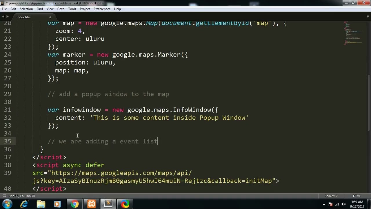 Google Maps Javascript API Tutorial 2 - Displaying PopUp Window on the Map