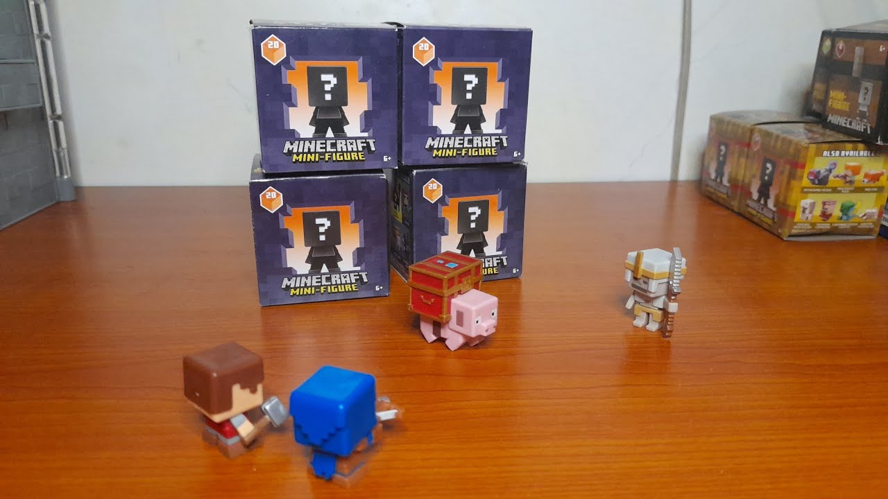 Minecraft Minifigures Series 20 (Dungeons Series) Unboxing 4 Figures + Bonus Minecraft Unboxing.