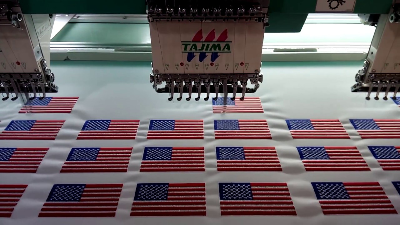 American Flag Embroidery Design