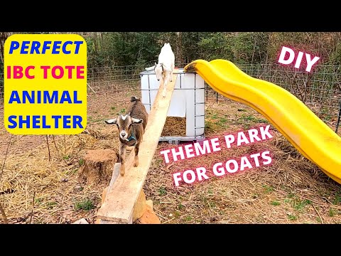 How to Convert an IBC Tote into a Goat Shelter or Dog House in 5 Minutes! DIY Goat Pen/ Dog Lot