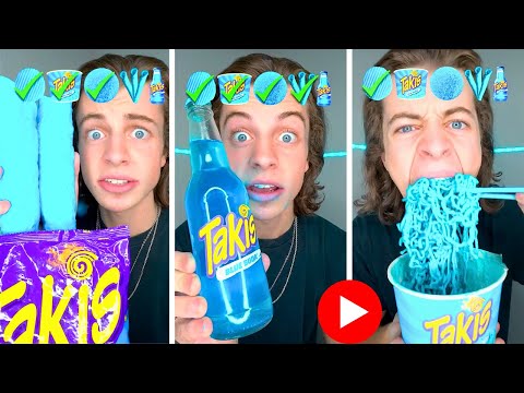 Giant Blue Takis ASMR **LUKEDIDTHAT** Extreme Giant SPICY Food (Compilation)