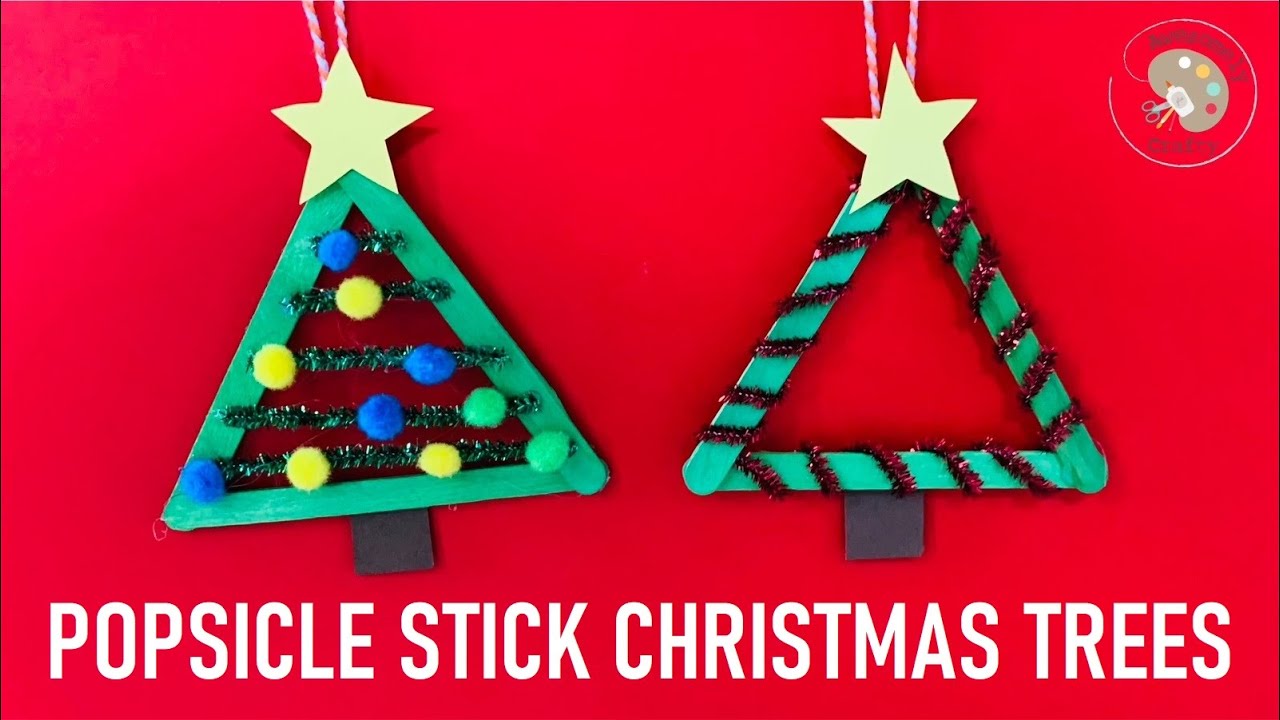 Popsicle Stick Christmas Tree Ornament | Christmas Craft for Kids | Popsicle Stick Christmas Craft