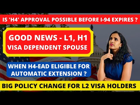 GOOD NEWS !!! Spouse of H-1B L1 Visa | USCIS Update Policy For L2 EAD H4 EAD Automatic Extension