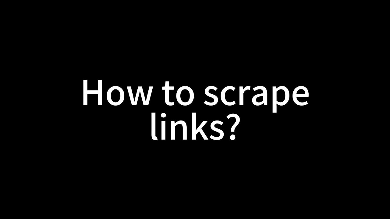 How to scrape links? | Tapicker
