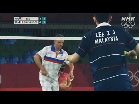 July 28 Lee Zii vs Brice Leverdez Tokyo Men's Singles Badminton 2020
