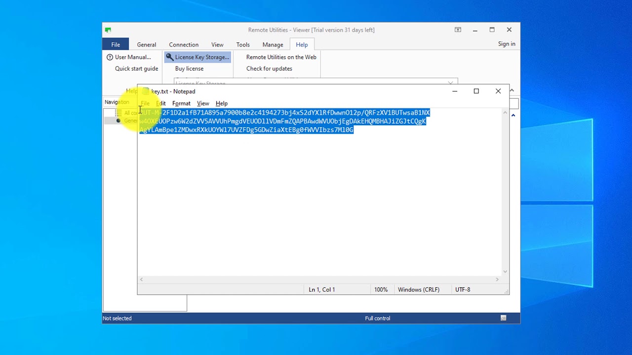 Registering Remote Utilities