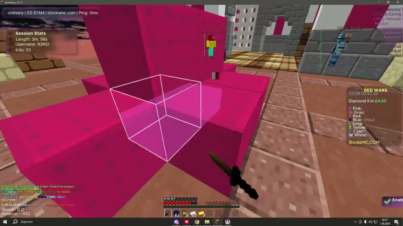 Acrimony Client 1.1.1 | Blocksmc Cheating